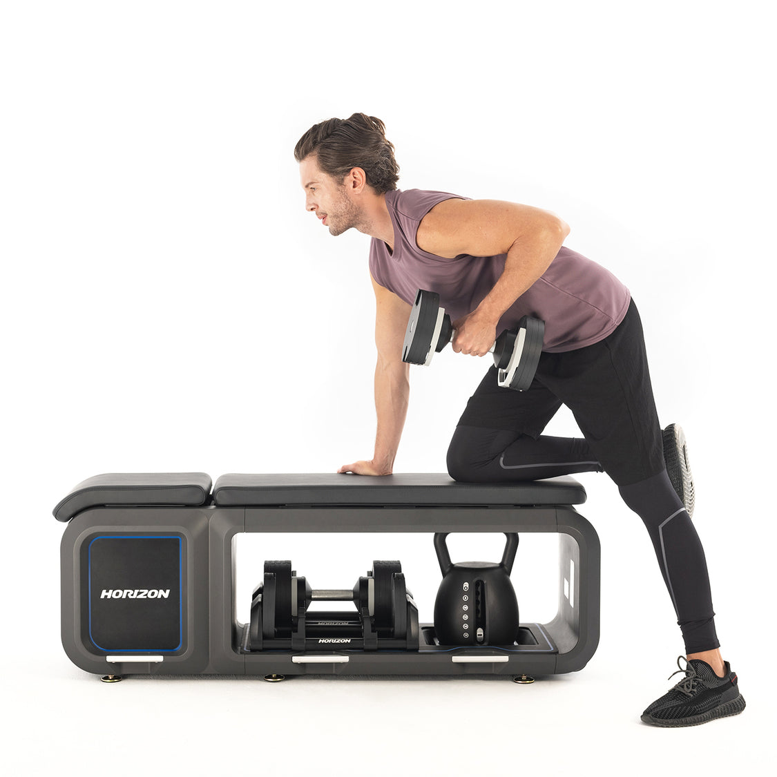 Horizon all in One Bench with Adjustable Dumbbells & kettlebell ...