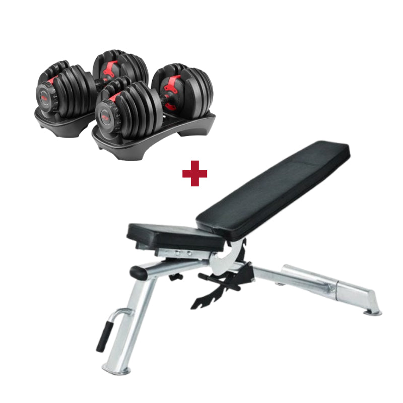 Bowflex 552i Adjustable Dumbbells & Horizon Adonis Bench Combo for Hom ...